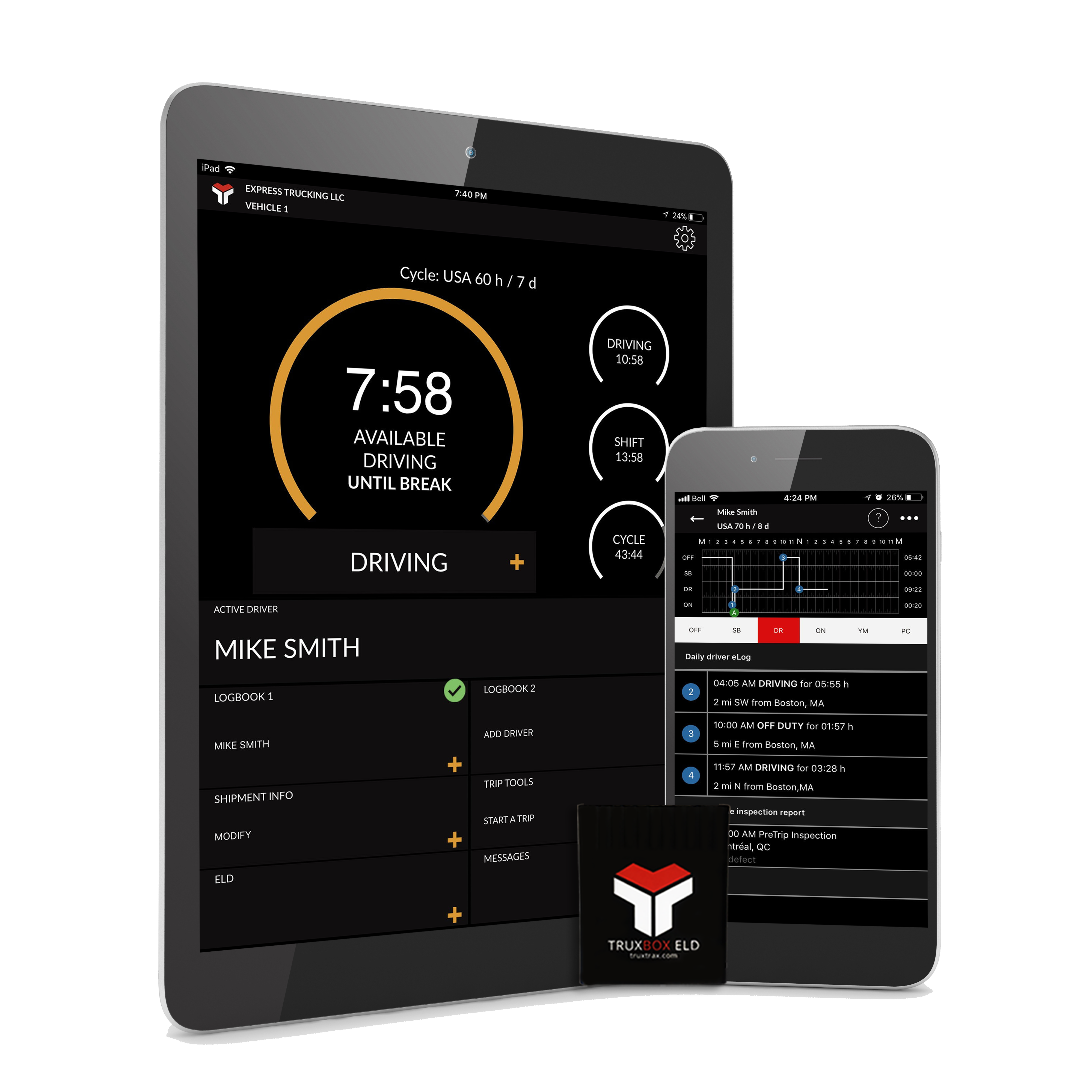 TruxTrax | FREE Trucker Electronic Logbook & FMCSA certified ELD